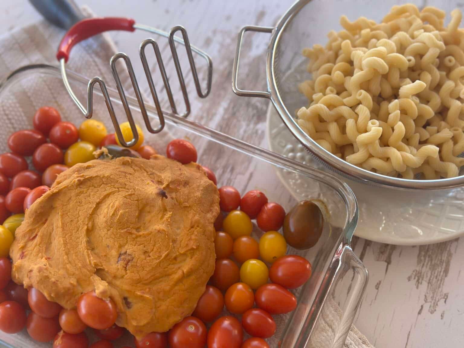 Easy Hummus & Roasted Tomato Pasta - CreekSpa